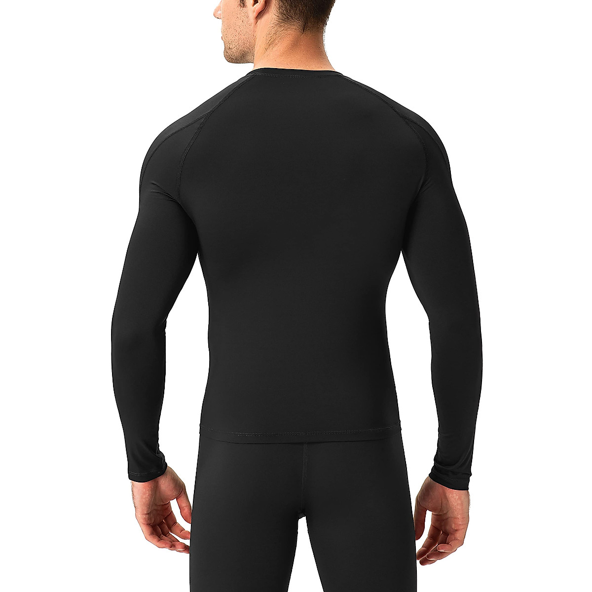 Men's Compression Shirts Long Sleeve, Base-Layer Quick Dry Workout T Shirts Sports Running Tops for Gym Black