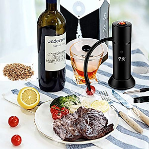 TMKEFFC Smoking Gun Portable Smoker Infuser, Handheld Cocktail Smoke Food Smoker for Meat, Sous Vide, Drinks, Cheese, Cup Cover and Wood Chips Included, Black