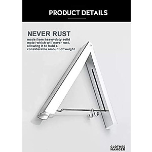 MISSMIN 2 Pack Retractable Clothes Rack - Wall Mounted Folding Clothes Hanger Drying Rack for Laundry Room Closet Storage Organization, (Silver)