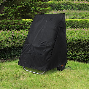 Aaaspark Garden Hose Reel Cover, Hose Cart Protector, Water, Dust and Sun Protection Cover for Freestanding Portable Hose Reels, 25.9" x 24.8" x 34.6", Black