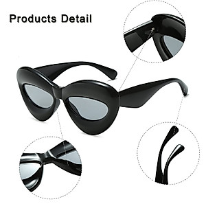 Long Keeper Sexy Lip Sunglasses - Unique Women Thick Frame Cat Eye Candy Color Punk Sun Glasses UV400 (White)