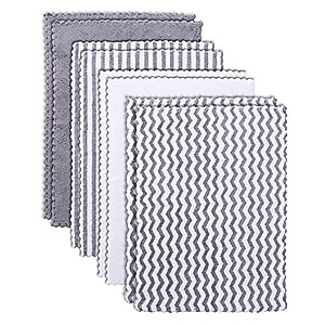 BAMBOO QUEEN 8 Pack Super Soft Baby Burp Cloths, Ultra Absorbent Large Newborn Burping Cloth for Boy and Girl, Milk Spit Up Rags, Unisex Grey and White, 16 × 12 Inch