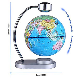 8" Illuminated World Globe, USB 2 in 1 LED Desktop World Globe, Interactive Earth Globe with World Map and Constellation View Fit for Kids Adults, Ideal Educational Geogr