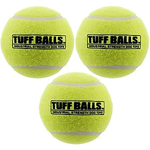 PetSport USA 4" Giant Tuff Balls for Large Dogs [Pet Safe Non-Toxic Industrial Strength Tennis Balls for Exercise, Play Time & Dog Training](3 Pack)