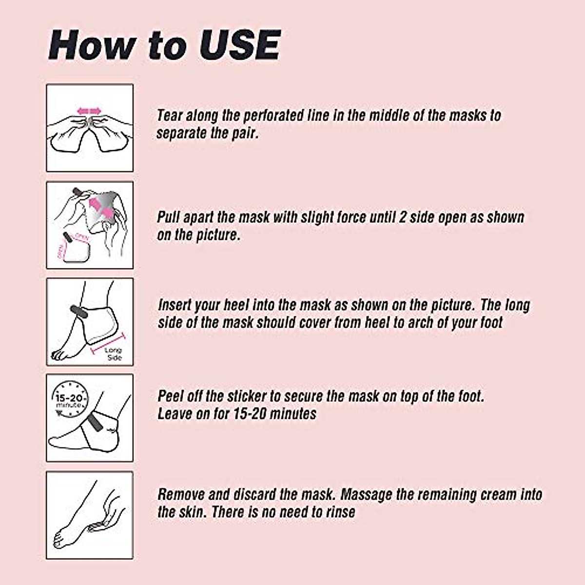 Epielle Foot Pedi Mask (Heel Softening Mask 2pk) Moisturizing Socks Heel Therapy for dry, cracked and callous rough heels | Foot Spa, Self Foot Care, Summer Foot | Ultra Softening & Hydrating. STOCKING STUFFERS!!