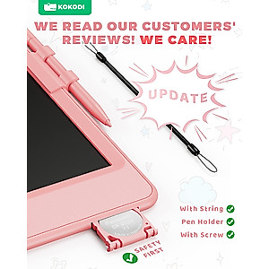 KOKODI LCD Writing Tablet, 8.5 Inch Toddler Doodle Board Drawing Tablet, Erasable Reusable Electronic Drawing Pads, Educational and Learning Toy for 3-8 Years Old Boy and Girls (Pink)