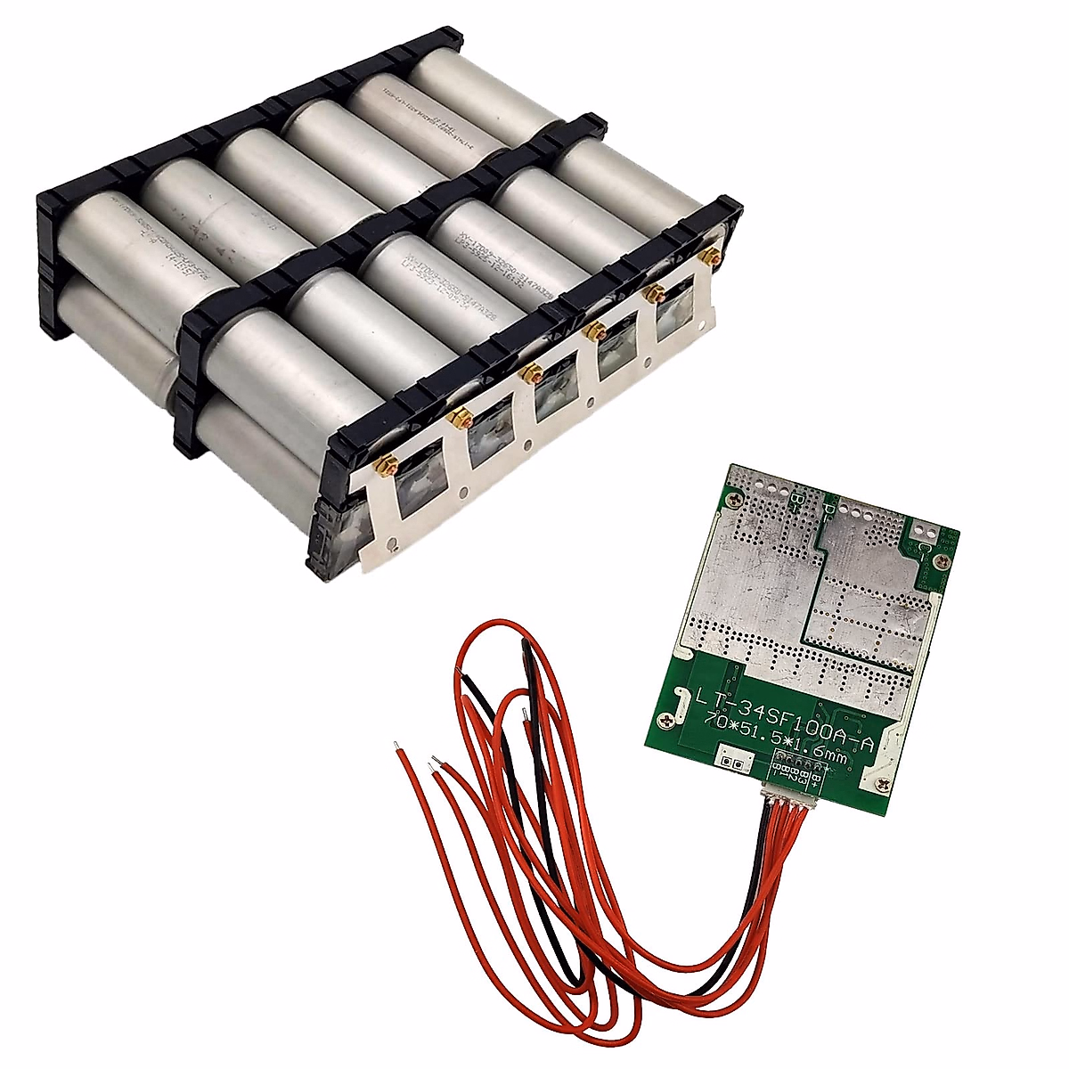 Flylin 1Pcs Battery Protection Board, 4S 100A 12V BMS Battery Protection Board with Balance LiFePO4 Lithium Iron Phosphate Charging Controller LFP (4S 100A 12V)