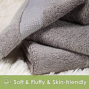 CANFOISON Bamboo Washcloths for Face and Body, 4 Pack Light Gray Washcloths for Adult Kids Baby Luxury Super Soft Highly Absorbent Bathroom Towels 13"x13"