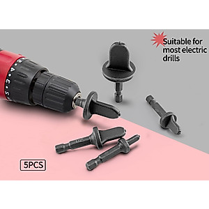 Zorveiio 5 Pcs Swaging Tool Drill Bit Set Swaging Tool Drill Bits, Copper Tube Expander Flaring Tool for Copper Tubing, HVAC Repair Kit with 3/4'' 5/8'' 1/2'' 3/8'' 1/4'' Bits - Hex Handle