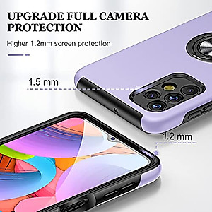 JAME Designed for Samsung Galaxy A32 5G Case with 2 Pack Tempered Glass Screen Protector Shockproof Scratch Proof Protective Cover with Built-in Magnetic Kickstand for Samsung Galaxy A32 5G, Purple