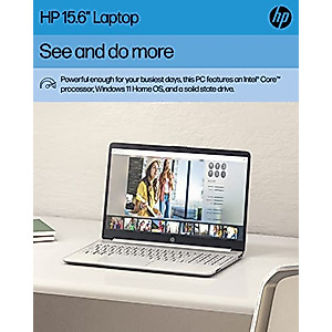 HP15.6 Inch Laptop, Intel Iris Xe Graphics, 12th Generation Intel Core Processor, 8 GB RAM, 256 GB SSD, Diagonal Full HD Display, Windows 11 Home, Dual Array Microphones, Wi-Fi 6 (15-dy5024nr, 2022)