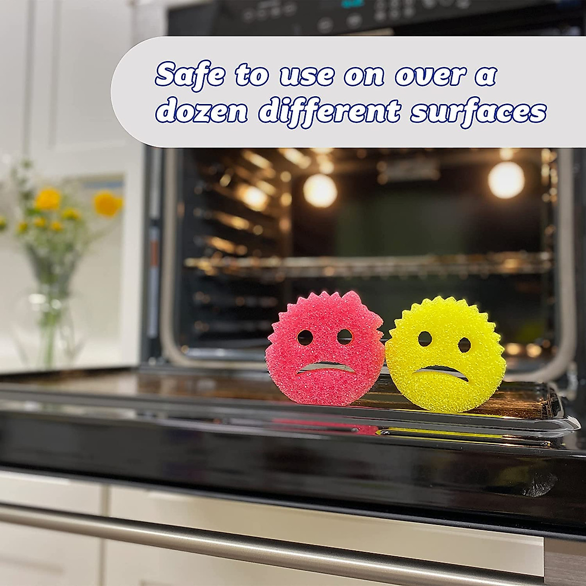 Scrub Daddy Sad Mommy and Daddy - Scratch-Free Multipurpose Dish Sponge - BPA Free & Made with Polymer Foam - Stain, Mold & Odor Resistant Kitchen Sponge (2 Count)