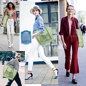 KALIDI Beach Mesh Tote Bag, Casual Tote Bag Hobo Women Foldable MAX 23L Shoulder Grocery Bag For Beach Picnic Vacation