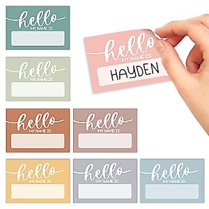 Hadley Designs 56 Colorful Hello My Name is Stickers - Self Adhesive Name Tags Sticker for Kids, Name Tag Stickers for Kids Name Labels for School, Nametags Labels for Classroom Labels for Teachers