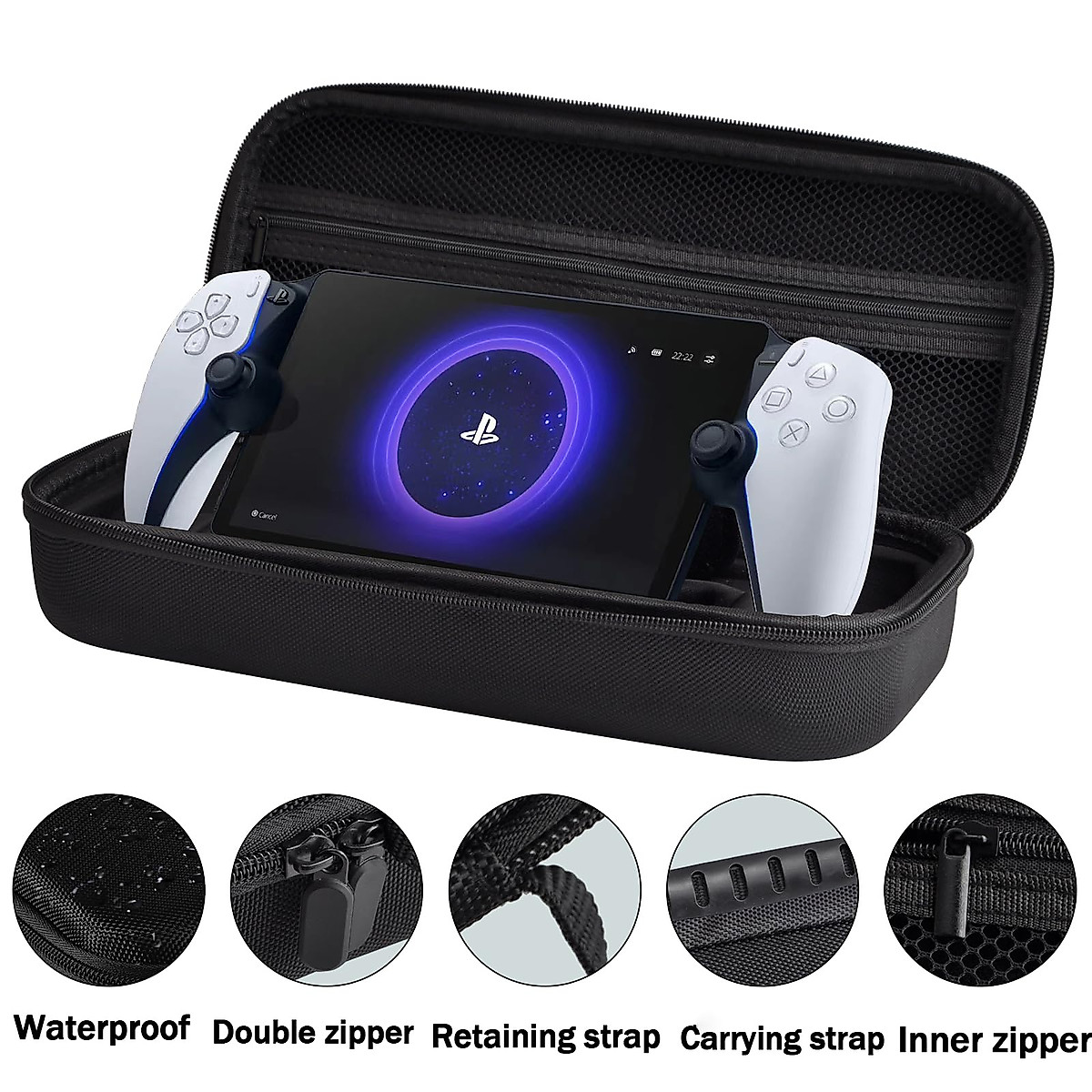 YipuVR Hard Carrying Case for Play Station Portal Remote Player,Waterproof Storage Bag Compatible with New PS Portal 5 Handheld Game Consoles,EVA Travel Storage Case-Only Case