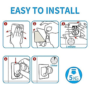 KAIYING Self Adhesive Handheld Shower Head Holder Wall Mount, Adjustable Angle Rv Shower Head Holder, Bathroom Shower Wand Holder, Universal Shower Bracket, ABS, Chrome