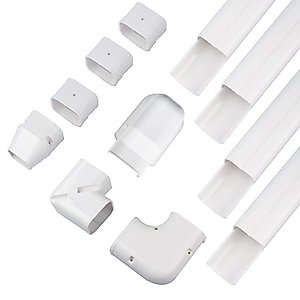 AC Parts 3" W 14Ft Air Conditioner Decorative PVC Line Cover Tubing Kit for Ductless Mini Split Central Air conditioner & Heat Pump Systems