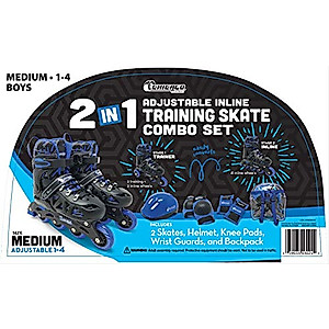 Chicago Skates Training Set Black/Blue MD (1 Little Kid - 4 Big Kid)