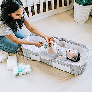 Baby Delight Snuggle Nest Portable Infant Lounger, Unique Patented Design, Grey Scribbles