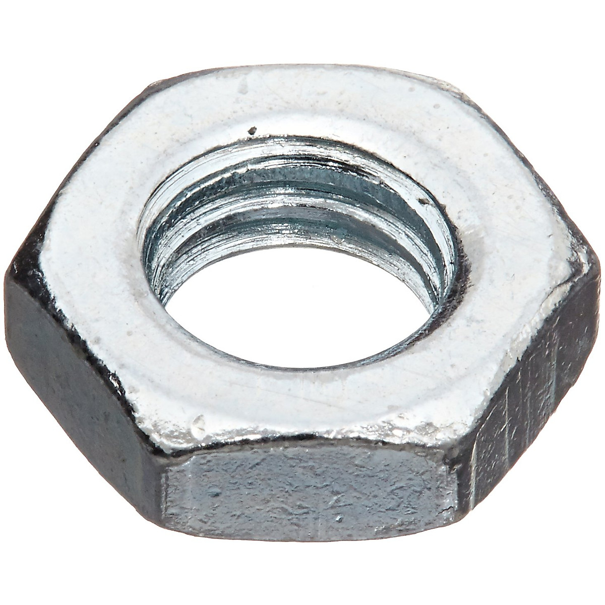 ASME B18.6.3 Zinc Plated Steel Machine Screw Hex Nut, #4-40 Thread Size, 3/32" Width Across Flats, 1/4" Thick (Pack of 100)