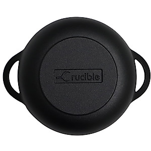 Enameled Cast Iron Balti Dish Pot (Red) with a Glass Lid, 3 Quart Medium Cast Iron Casserole Dish, Nonstick Handi Cast Iron Kadai Indian, Asian Wok, Dutch Oven