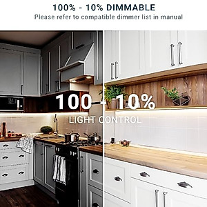 PARMIDA LED Swivel Under Cabinet Lighting, Hardwired or Plug-in Installation, 8 Inch, 6W, 3CCT Color Selectable - 3000/4000K/5000K, Rotatable Lens, Dimmable, Linkable, 120V, 360LM, White