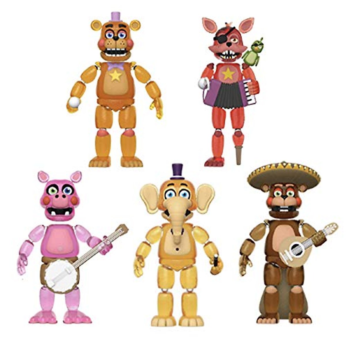 Funko Five Nights at Freddys Pizza Simulator Glow-in-The-Dark Articulated Action Figures (Set of 5)