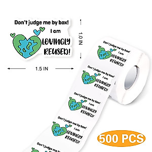 muminglong Cute Don't Judge Me by Box I Am Lovingly Reused Small Business Stickers, Recycle, Recycling Labels, Funny Packaging Sticker, for Packages, 500 PCS