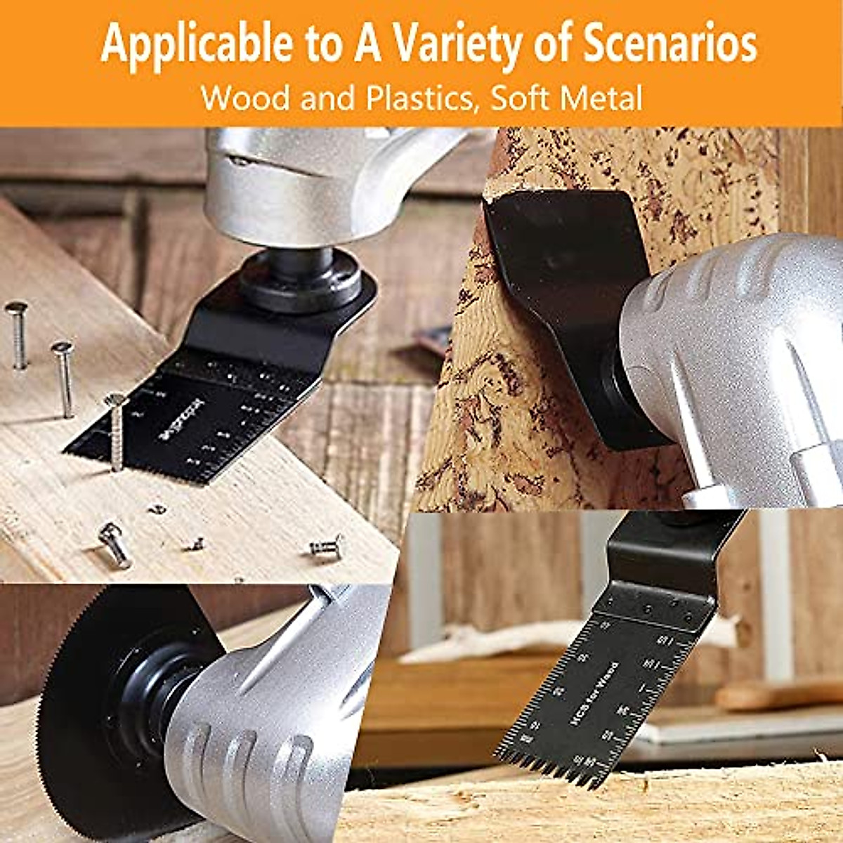 50 Pack Oscillating Saw Blades, Universal Quick Release Multi Tool Blades Kits, Sanding Set, Multitool Blades Fit for Black & Decker Porter Cable Dewalt Chicago Rockwell Makita Craftsman