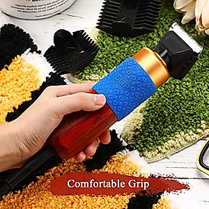 Carpet Trimmer Low Noise Rug Carver Electric Speed Adjustable Rug Tufting Carver Clippers Electric Shears Carpet Carving Tool for Handmade Rug Clean and Tufted Carpet Rug (Brownish Red, 200W)