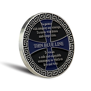 LBL United States Police Officer Challenge Coin Thin Blue Line Collection