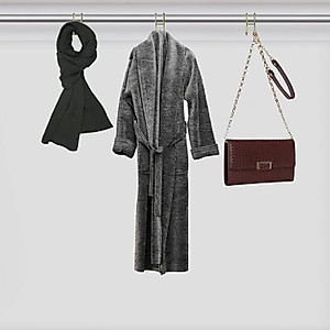 4 Pack Shower Glass Door Hook, Golden Towel Hooks for Bathroom, 304 Stainless Steel Rack Hooks Drilling-Free Hanger