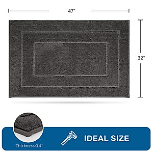 PURRUGS Machine Washable Kitchen Rug 32" x 47", Non-Slip/Skid Kitchen Runner Rugs & Floor Mats, Super Absorbent Soft Standing Mats for Kitchen, Sink & Laundry, Grey