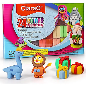 CiaraQ 24 Colors Small Block Polymer Clay Starter kit, Oven Bake Clay, CPSC Conformed Non-Toxic Molding DIY Clay, Great for Kids, Beginners.