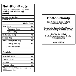 JUSTHANGIN' Cotton Candy Gourmet 4-Pack Box 16 oz Total (Wedding Cake)