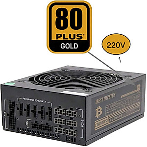 Module Power Supply 1600w Full Modular for Miner 1600w 80 Plus Gold Power Supply 12V with Auto Fan Speed Control Support 8 Graphic Card RX3060/3070/3080 for ETH ETC Zcash Ethereum Mining Rig 110V