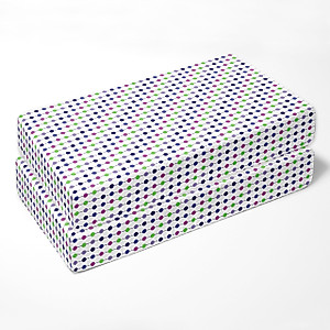 Bacati - 2 Pack Dots Purple Girls 100% Cotton Universal Baby US Standard Crib or Toddler Bed Fitted Sheets (Pearl String, Purple)