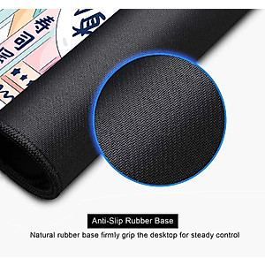 SXCKANG Cute Japanese Street Desk Mat XL, Pink Tokyo Street Mousepad Kawaii, Extra Large Gaming Mouse Pad, XXL Anime Aesthetics Scenery Deskmat, Full Desk Mouse Pad- 35.4 x 15.7 Inch