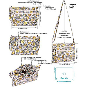 Brentano Cotton quilted Multi-zipper crossbody purse (BIDENS PILOSA)