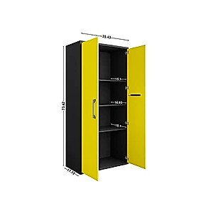 Manhattan Comfort Eiffel Garage Cabinets and Storage System, Set of 6, Yellow