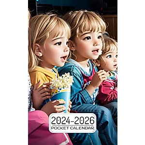 Pocket Calendar 2024-2026: Two-Year Monthly Planner for Purse , 36 Months from January 2024 to December 2026 | Children watching movie
