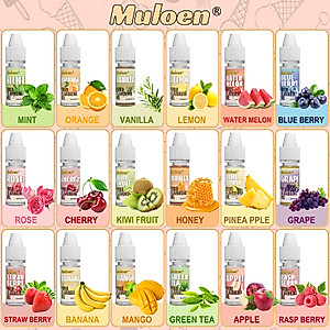 Food Flavoring Oil, 18 Flavors 100% Pure Natural Extract Liquid Oil - Water & Oil Soluble - Concentrated Candy Flavoring for Lip Balm, Baking, Drinks, Cooking, Soap - .25 Fl Oz (6 ml) Bottles