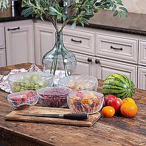 Jrsoul He Fresh Keeping Film Store Container Organizers with 100 Stretchable Plastic Wrap, Wall Mounted No Drilling Shower Cap Storage Box for Kitchen Bathroom Passage (Creamy white)