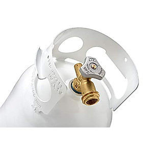 FLAME KING YSN5LB 5 Pound Propane Tank Cylinder, Great For Portable Grills, Fire Pits, Heaters And Overlanding, White