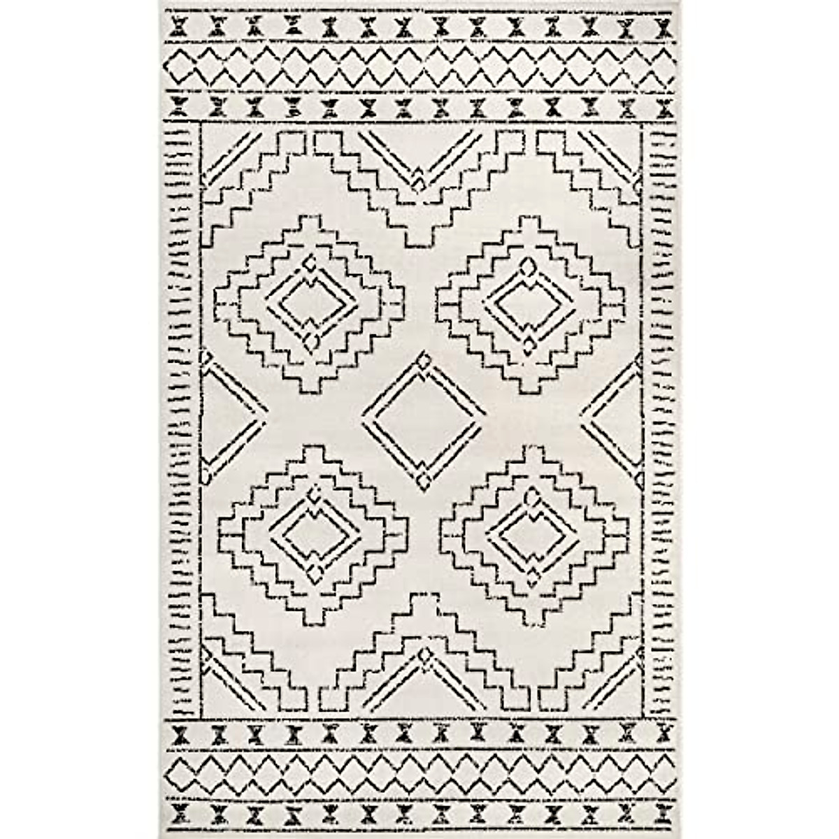 nuLOOM Noa Tribal Moroccan Area Rug, 6' 7" x 9', Grey