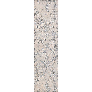 Unique Loom Paris Collection Pastel Tones Traditional Distressed Blue Runner Rug (2' 7 x 10' 0)