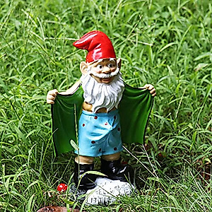 Tirifer 8.3inch/21cm Big Size Garden Gnome, Polyresin Outdoor Sculpture Gnome Statue Garden Figurine Art Garden Decoration for Lawn Yard Balcony Porch Patio