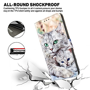 VODEFOX for Oneplus Nord N20 5G Case, Wallet Flip Folio Cute 3D Cartoon Painted PU Leather Case Women Card Slots Kickstand Magnetic Closure TPU Bumper Cover for Oneplus N20 5G - Two Cats