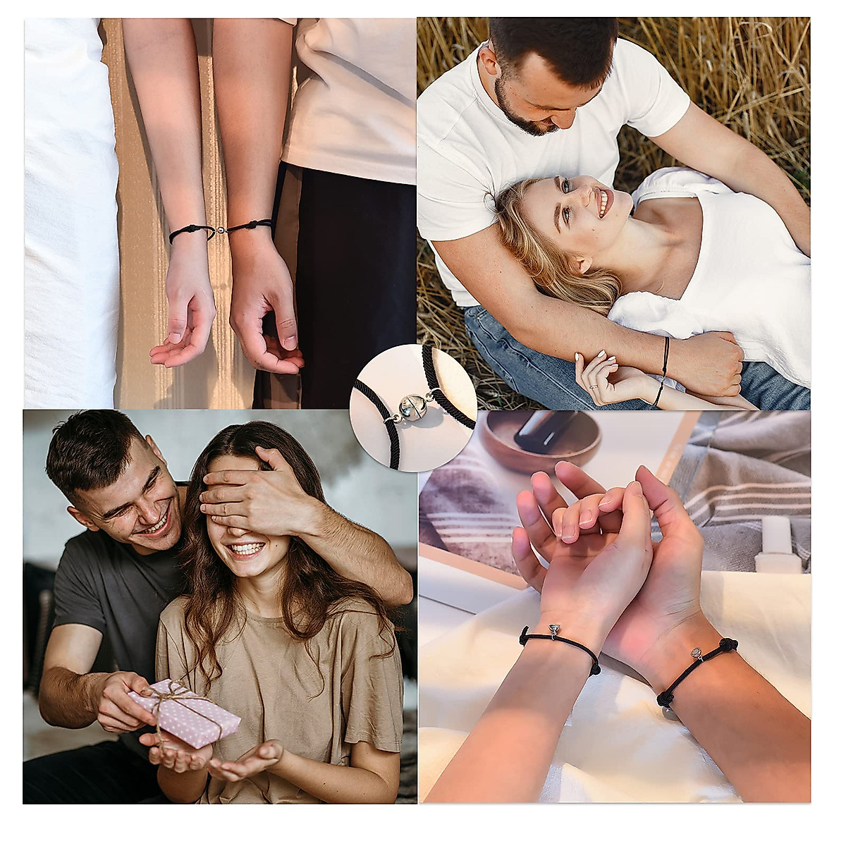 Tarsus Valentines Day Gifts for Him, Couples Bracelets, Mutual Attraction Matching Bracelet Couple Gifts for Lovers Boyfriend Girlfriend Women Men His and Her