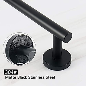 NearMoon Bathroom Towel Bar, Bath Accessories Thicken Stainless Steel Shower Towel Rack for Bathroom, Towel Holder Wall Mounted (2 Pack, Matte Black, 24 Inch)